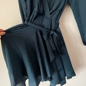 Sheike | Dresses | Sheike Baroness Wrap Tie Waist Dress Emerald Green ...